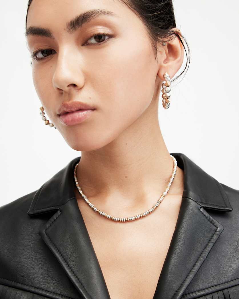 Hadley Two Tone Beaded Necklace WRM BRAS/WRM SLVER | ALLSAINTS